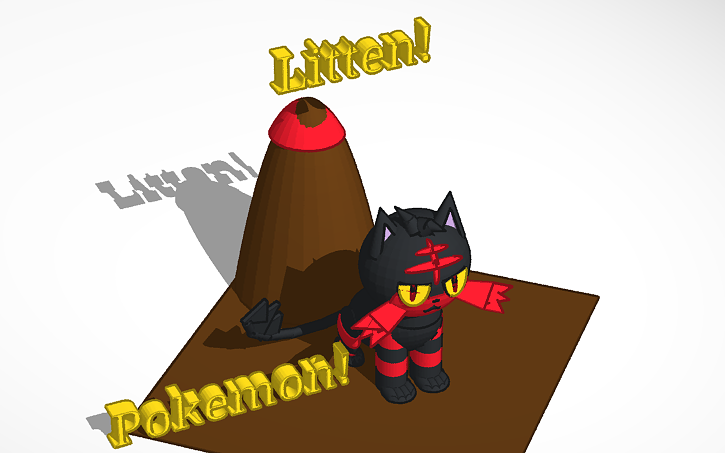 3D design Pokemon Litten | Tinkercad