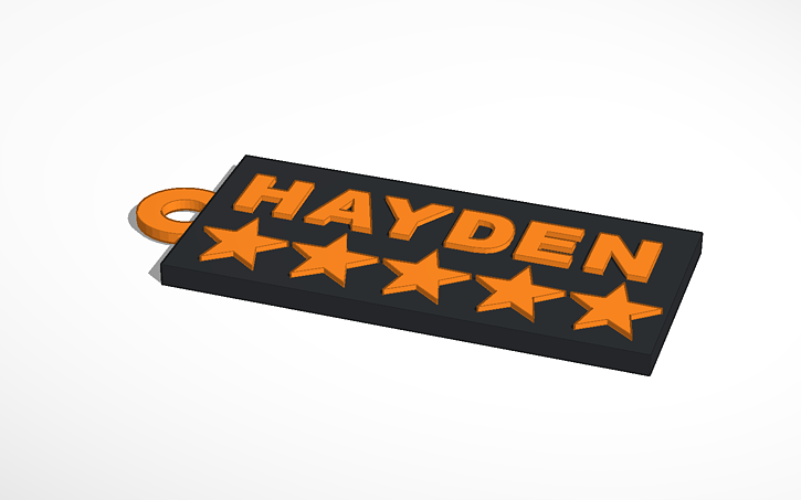 3D design NAME TAG [HAYDEN] [IMPROVED] - Tinkercad