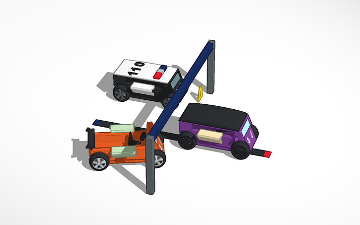 3D design Engine with electromagnetic cars & highway | Tinkercad