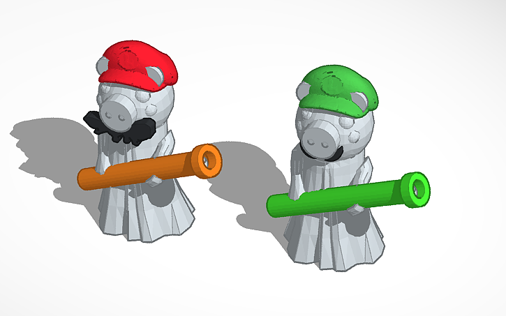 3D design My Mario Piggy and Luigi Piggy By SketchYT - Tinkercad
