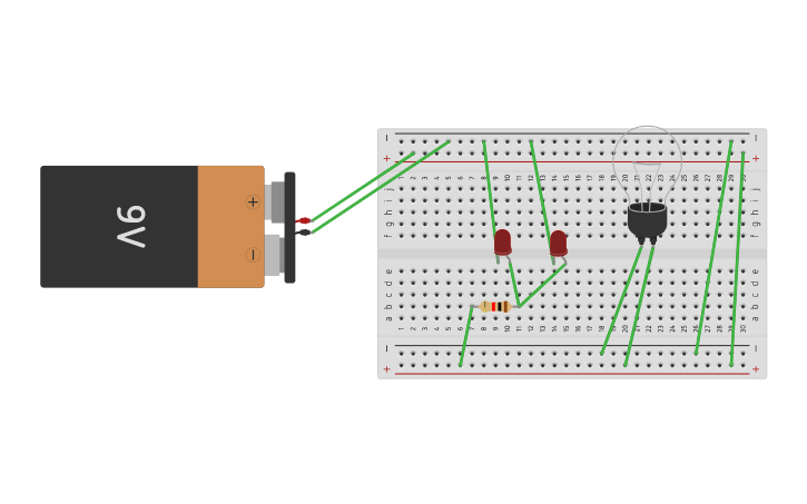 Circuit design bread board - Tinkercad