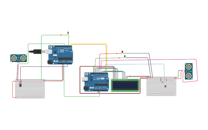 Circuit design test arduino parking | Tinkercad