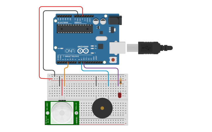 Circuit design Sensor de movimento - Tinkercad