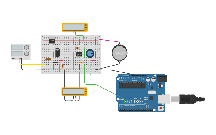 Circuit design Práctica 5, convertidor Boost - Tinkercad