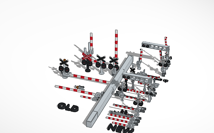 3D design Railroad Crossings OLD & NEW - Tinkercad