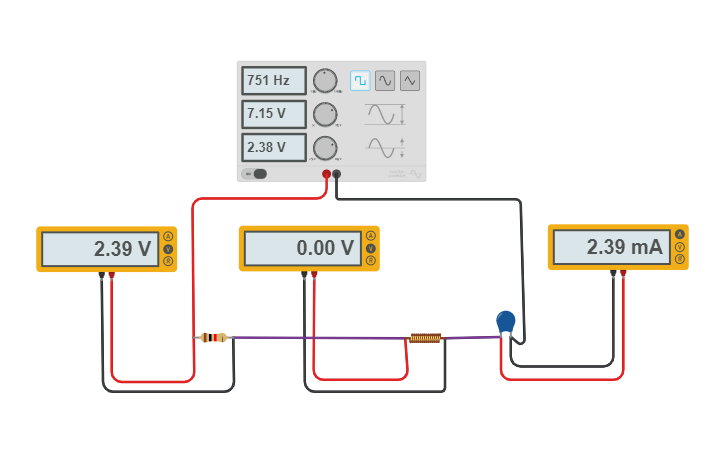 Circuit design RLC | Tinkercad