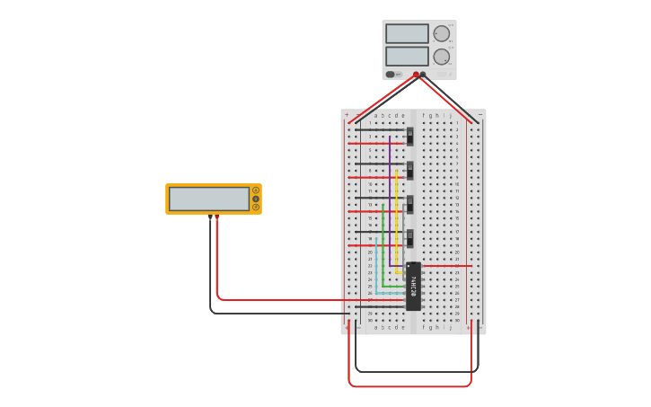 Circuit design NAND 4 INPUTS - Tinkercad