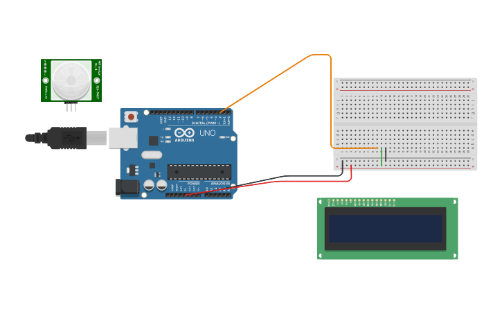 Circuit Design Sensor Pir Tinkercad