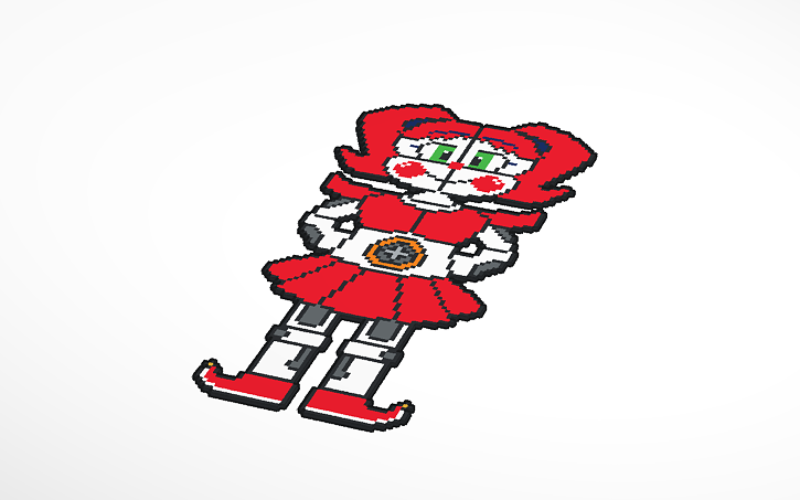 3D design Circus Baby Pixel Art #2 - Tinkercad