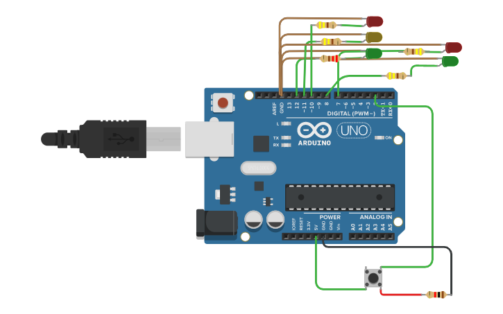 Circuit design Botão de Led - Atividade 02 | Tinkercad Circuit design Botão de Led - Atividade 02 | Tinkercad