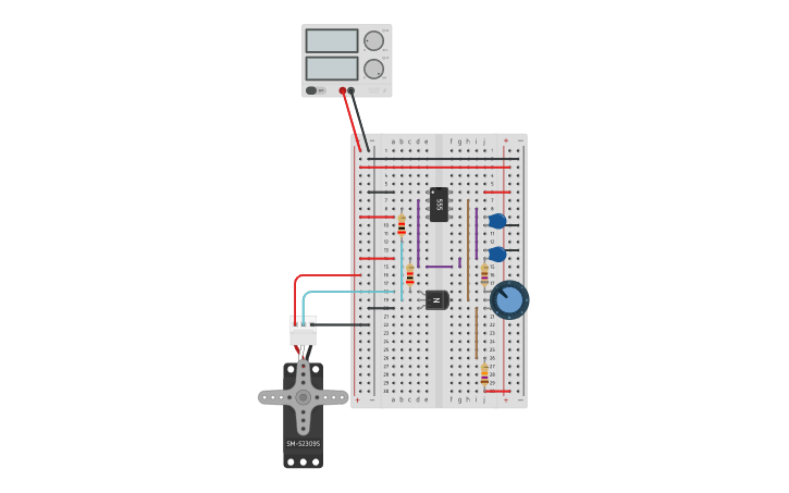 Circuit design Circuitos control servo - Tinkercad