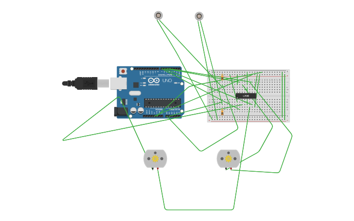 Circuit Design Line Following Tinkercad