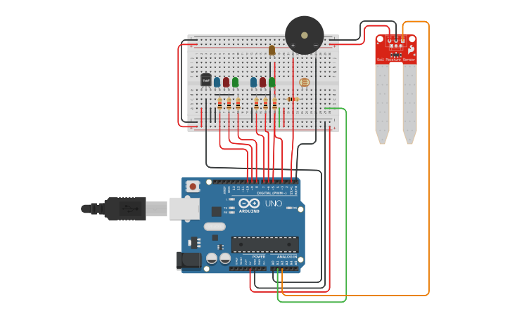 Circuit design Arduino Enhanced automated greenhouse | Tinkercad