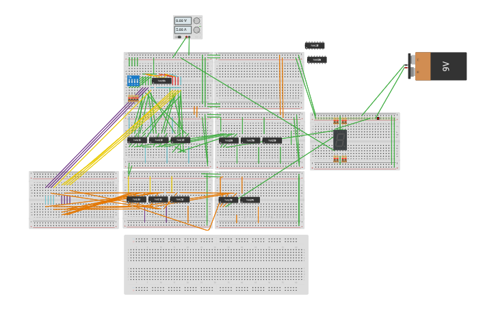 Circuit design 7 segment - Tinkercad