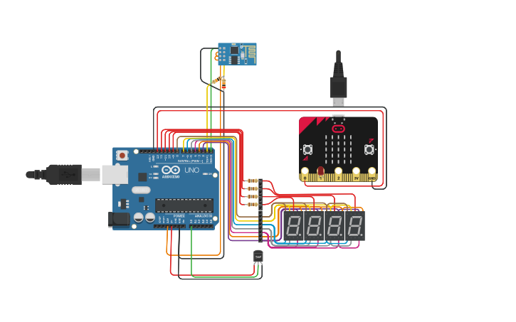 Circuit design Projeto IEC - temperatura pet | Tinkercad