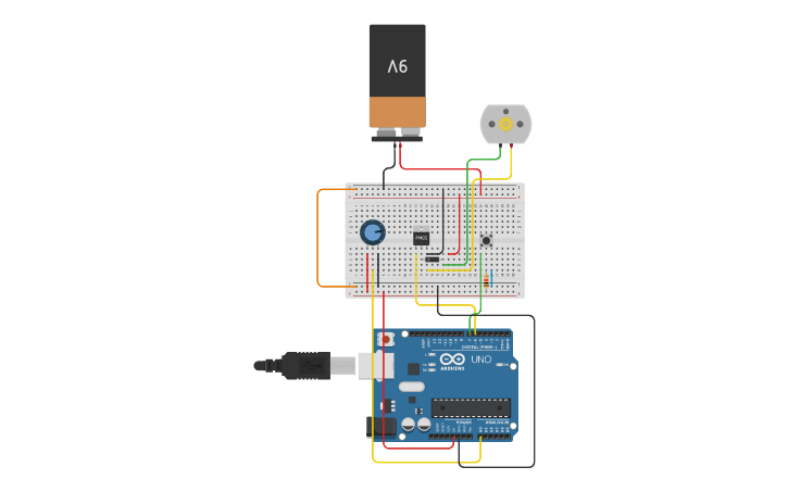 Circuit design Motor DC - Tinkercad