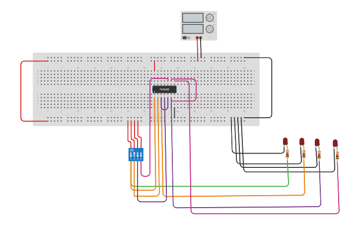 Circuit design Gray to Binary code Converter - Tinkercad