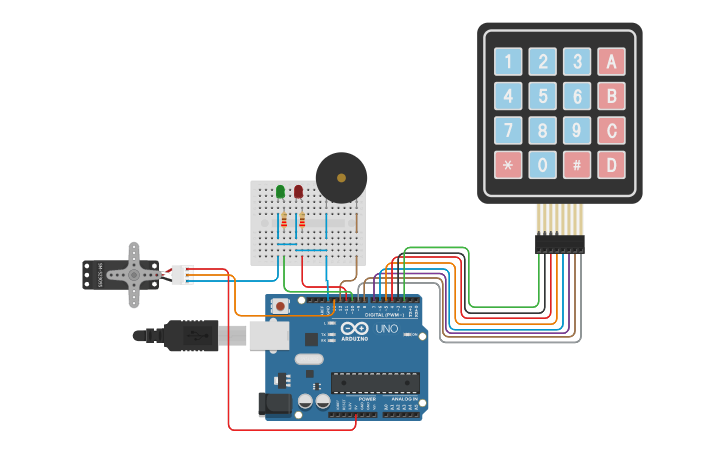 Circuit design Open door - Tinkercad