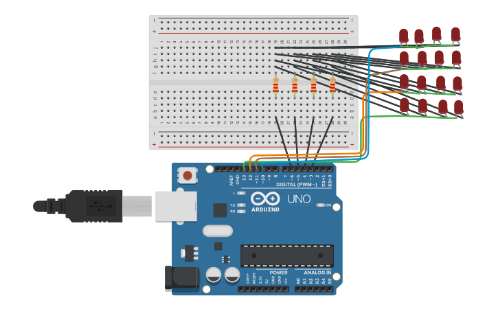Circuit Design 4x4 Tinkercad