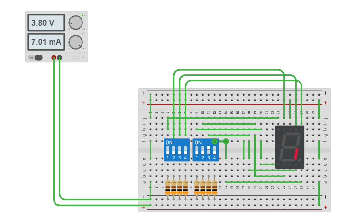 Circuit Design Display 7 Segmenti Tinkercad 9484