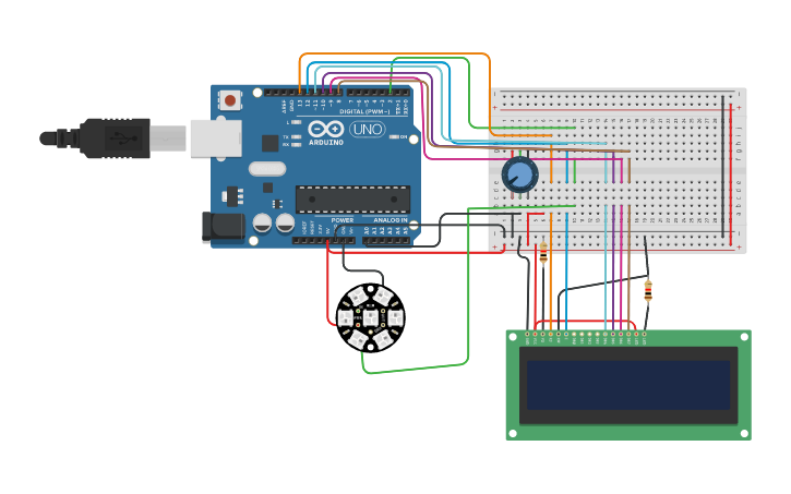 Circuit design Rain and humidity sensor - Tinkercad