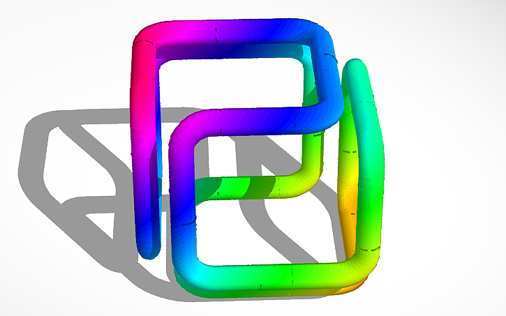 3D design Tubed Infinity Cube with Rainbow Gradient - Tinkercad