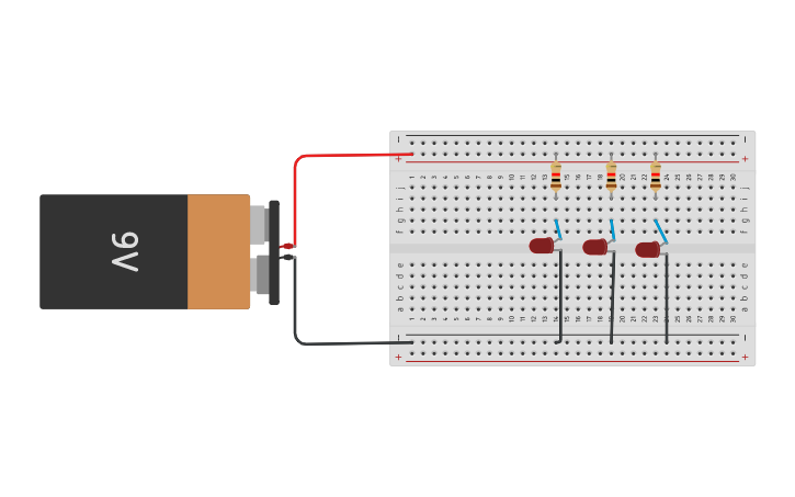 Circuit design Parallel LED Circuit - Tinkercad