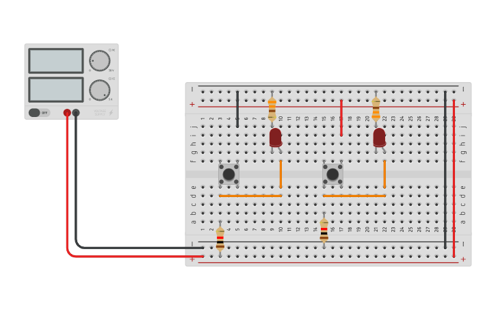 Circuit design PULL-UP / PULL-DOWN - Tinkercad