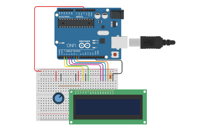 Circuit design Usando LCD | Tinkercad
