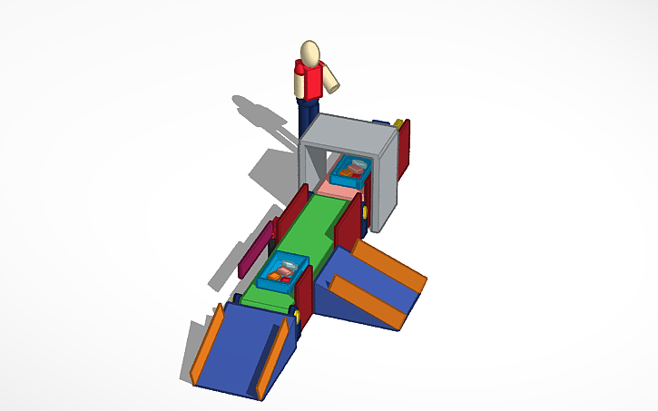 3D design Copy of Copy of Auto-Trolley + Conveyer - Tinkercad