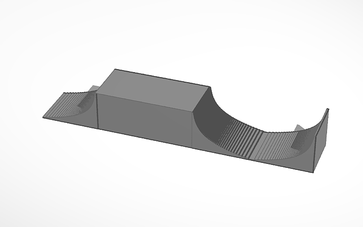 3D design Half pipe with ramp and stand - Tinkercad