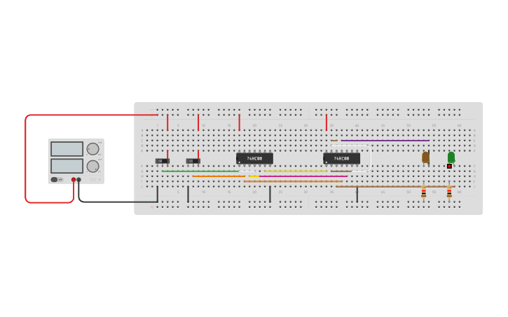 Circuit design Half subtractor using NAND gates | Tinkercad