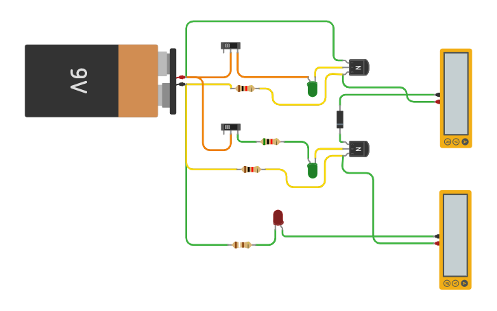 Circuit design And Gate With Multimeters - Tinkercad