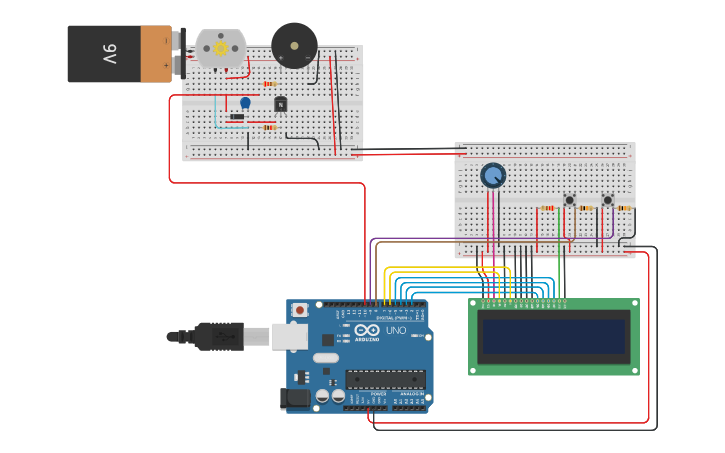 Circuit Design Laboratorio 1 Push Button Lcd Tinkercad