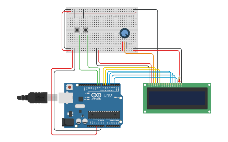 Circuit Design Stopwatch With Lcd Tinkercad
