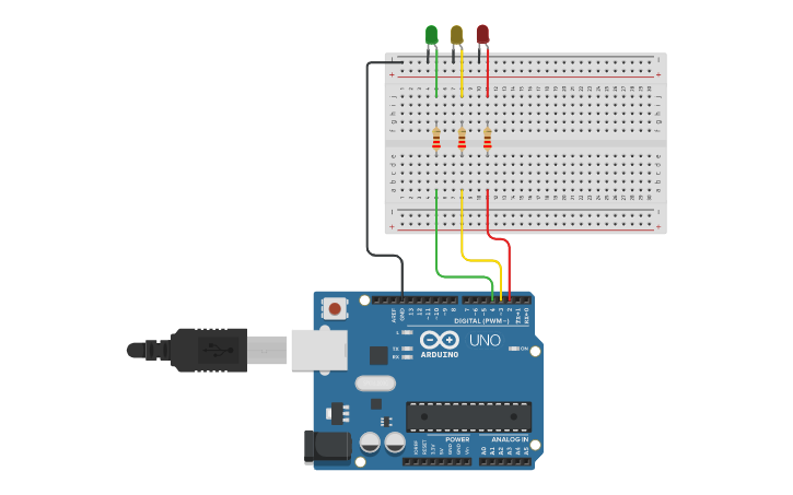 Circuit design Arduino-Traffic-Light - Tinkercad