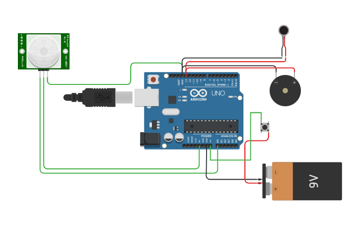 Circuit design Anti Sleep Alarm - Tinkercad