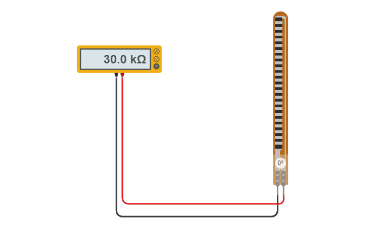 Circuit design Flex Sensor with Multimeter - Tinkercad