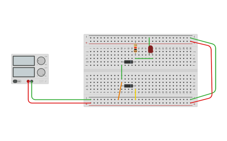 Circuit design NOT GATE Using DRL - Tinkercad