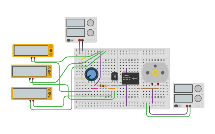 Circuit design transistor - Tinkercad