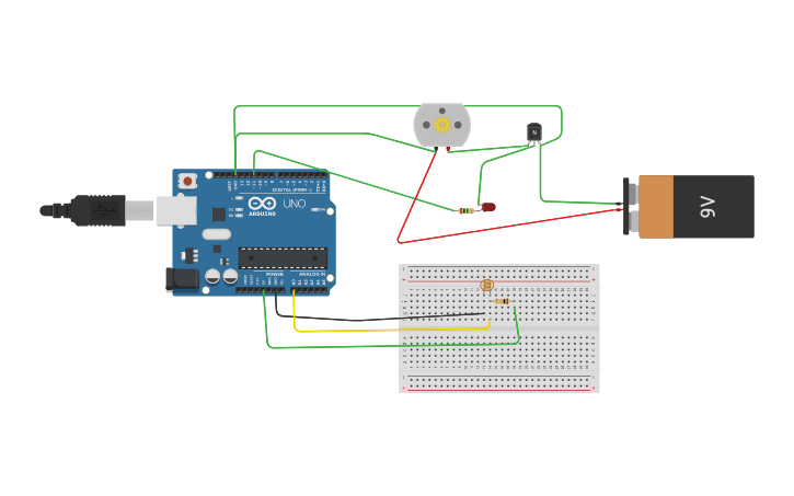Circuit design ldr with motor - Tinkercad