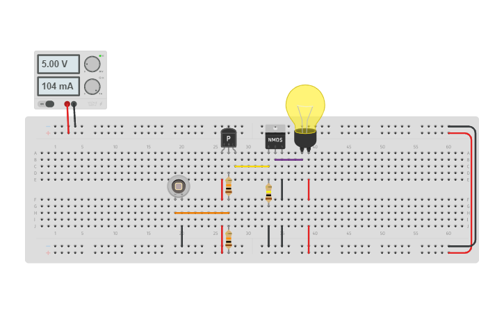 Circuit design Npn Nmosfet Photo diode | Tinkercad