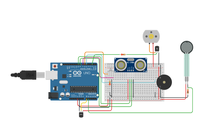 Circuit design Smart Car - Tinkercad