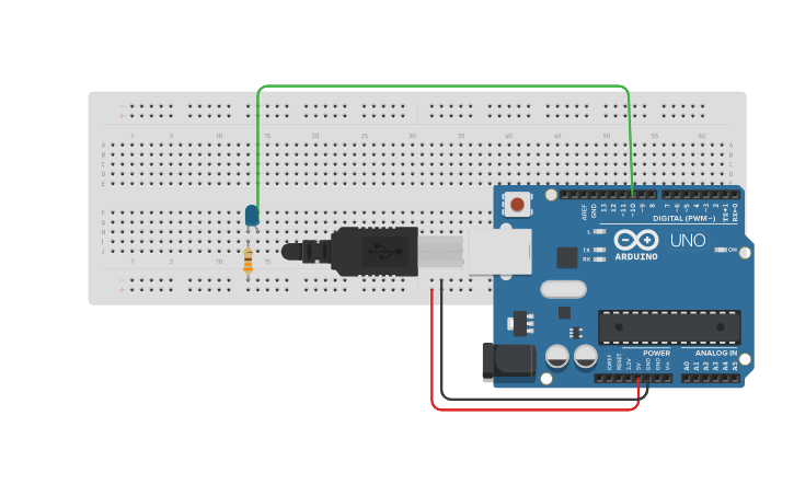 Circuit design led intermitente - Tinkercad