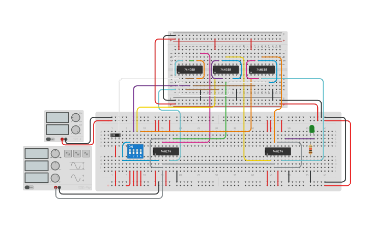 Circuit design PISO Shift Register | Tinkercad