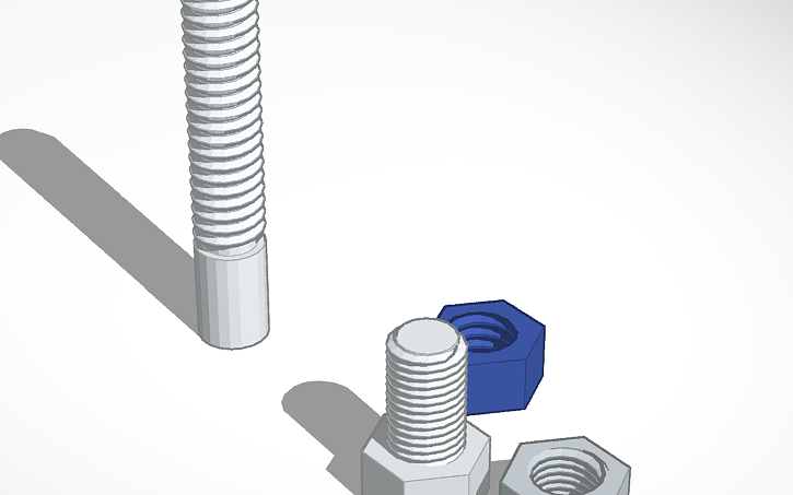 3D design Nut and Bolt - Tinkercad