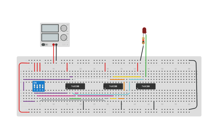 Circuit design Using NAND gates - Tinkercad