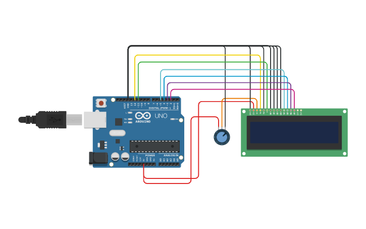 Circuit design LCD - Tinkercad