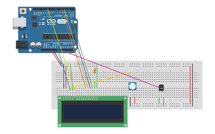 Circuit Design Arduino Lcd Temp Lm35 Tinkercad