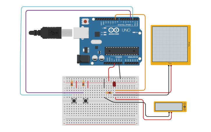 Circuit Design Fade With Oscilloscope Tinkercad